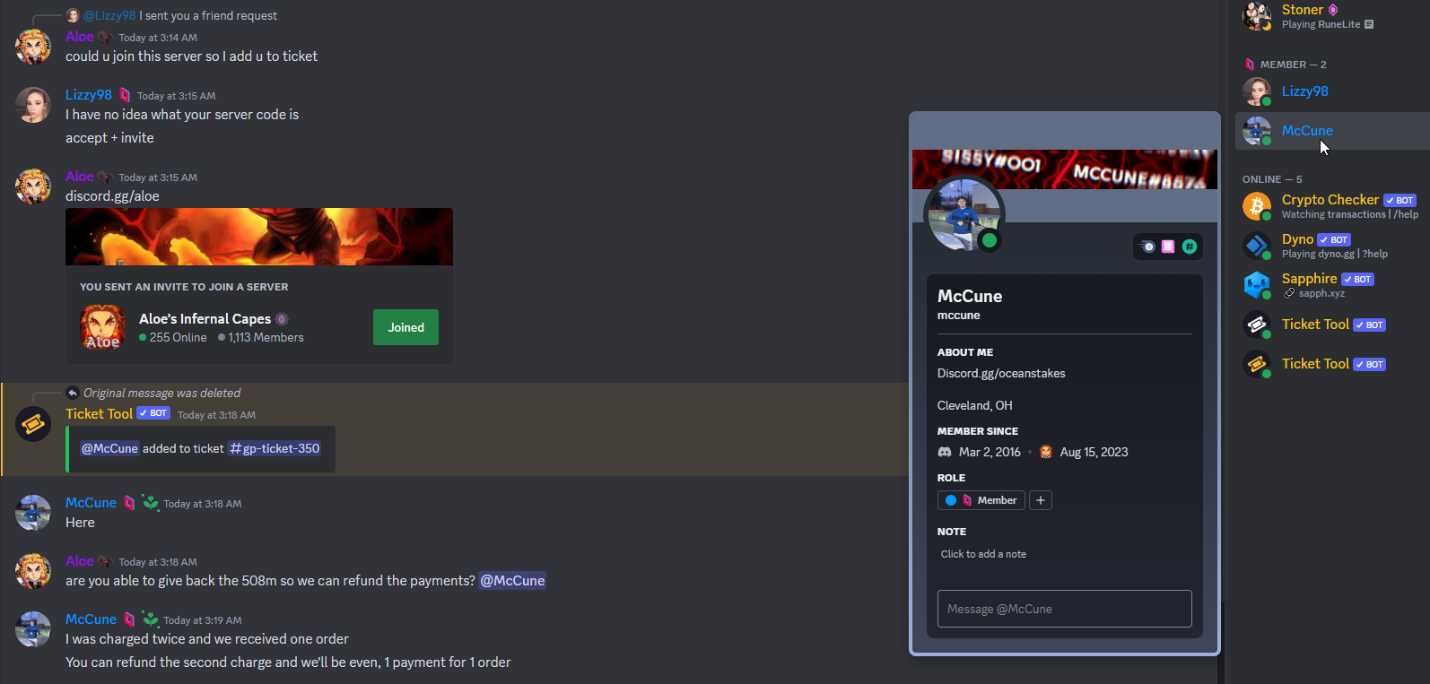 McCune is scamming me for 508m/130$ paypal | Sell & Trade Game Items | OSRS Gold | ELO