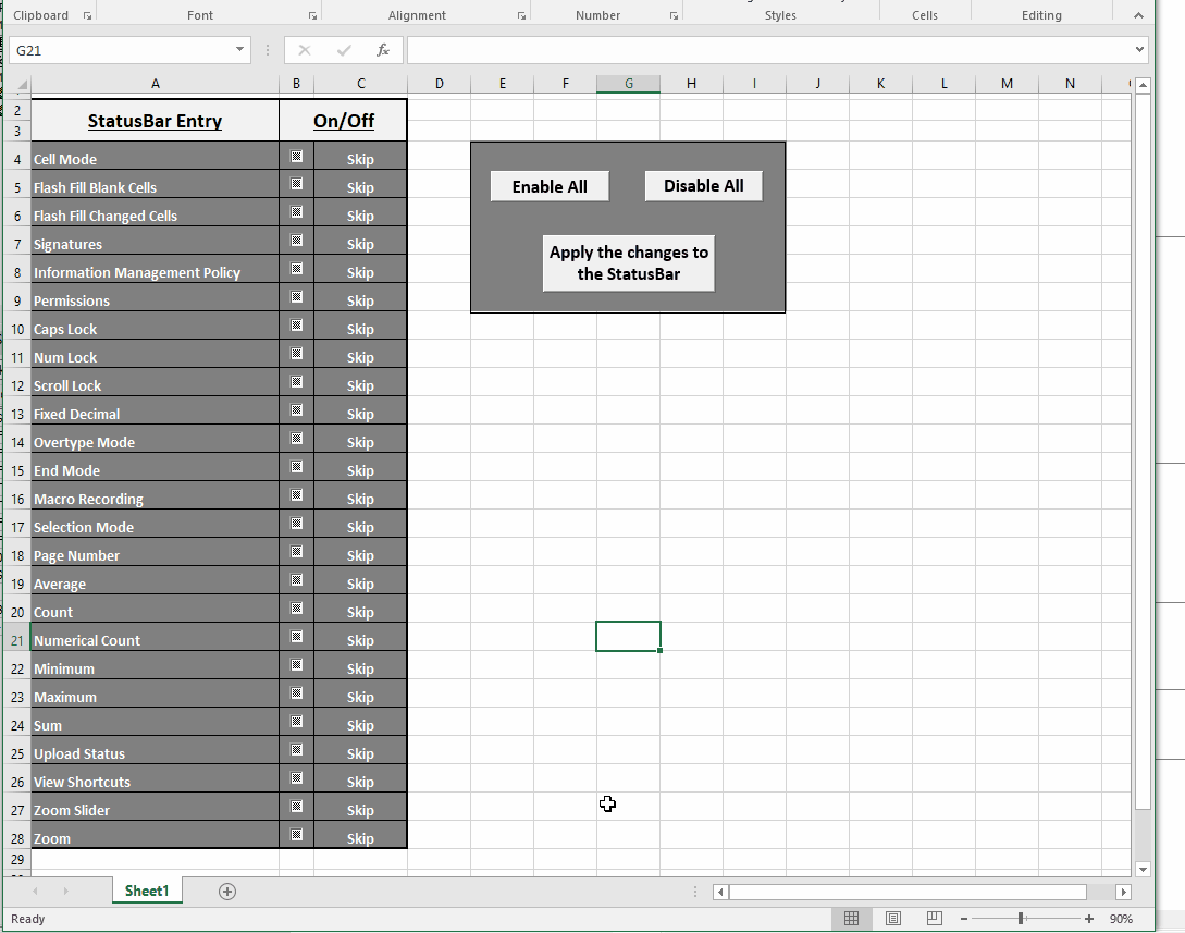 Ms Excel Status Bar Customization Is Possible Mrexcel Message Board